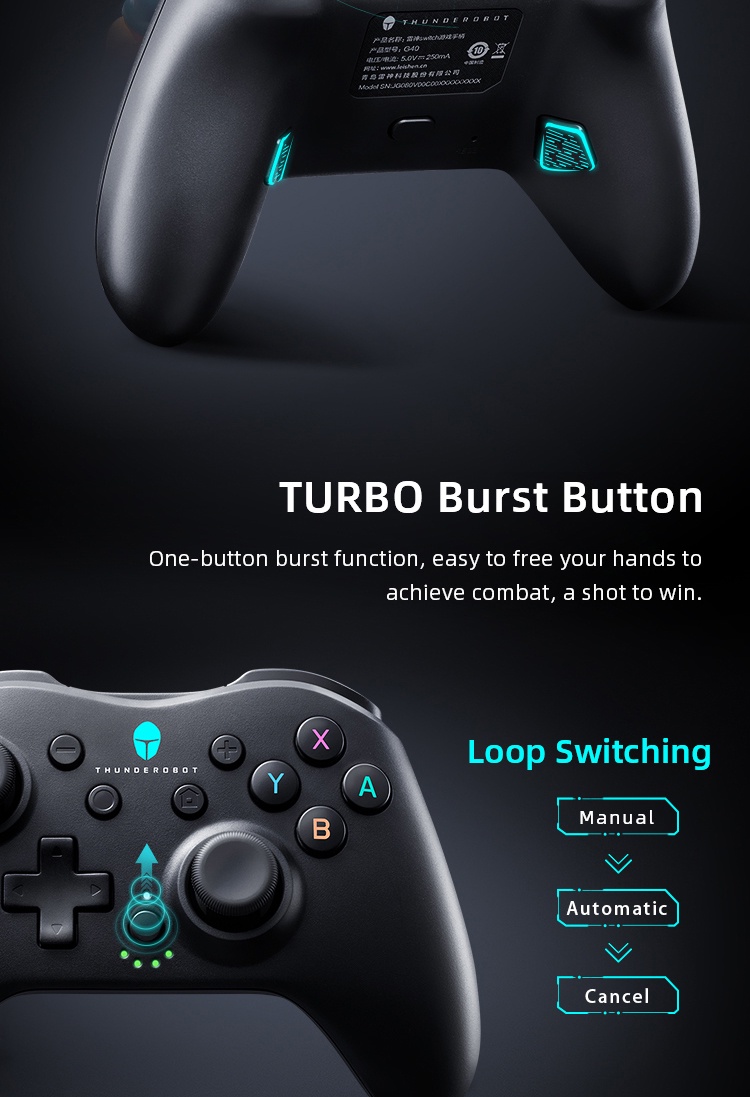 Thunderobot G40 Wired/Bluetooth Gamepad Controller Switch Layout Xbox-like Six-axis Gyroscope ...