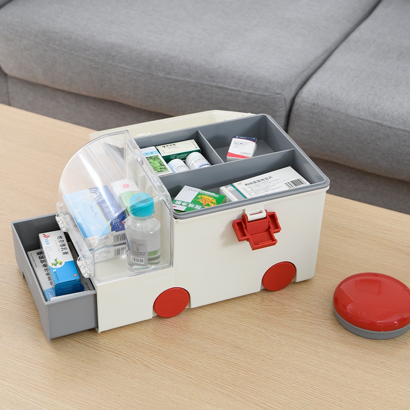 Easyhome.sg Ambulance First Aid Box Medical Box Multi-Purpose Storage ...