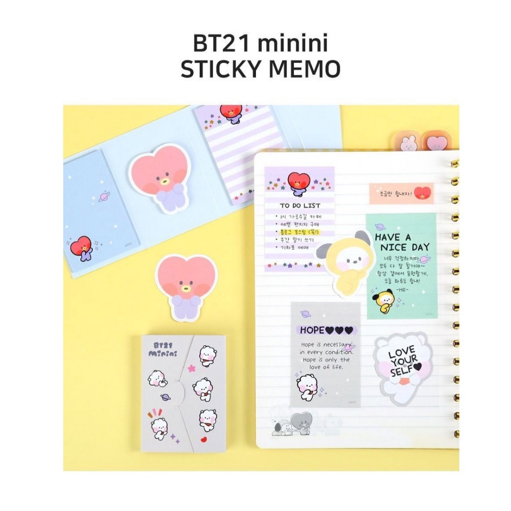 BT21 Minini sticky notes 7 characters notes | Shopee Singapore