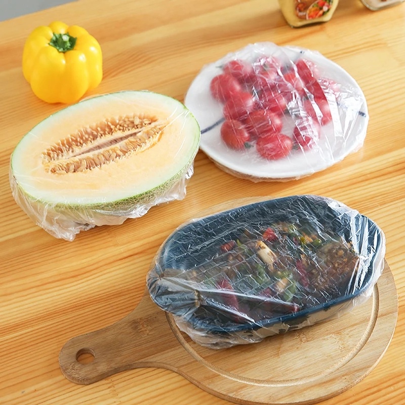 100Pcs Disposable Food Cover /Plastic Wrap Elastic Bowl Plate Dustproof ...