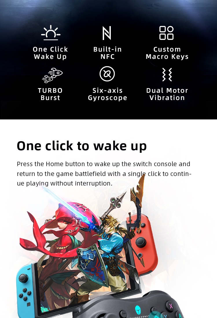 Thunderobot G40 Wired/Bluetooth Gamepad Controller Switch Layout Xbox-like Six-axis Gyroscope ...