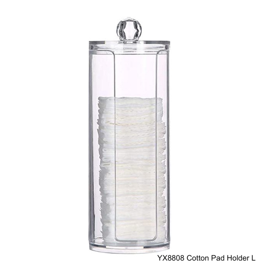 Easyhome.sg Cotton Bud Cotton Swab Cotton Pad Storage Box Round ...