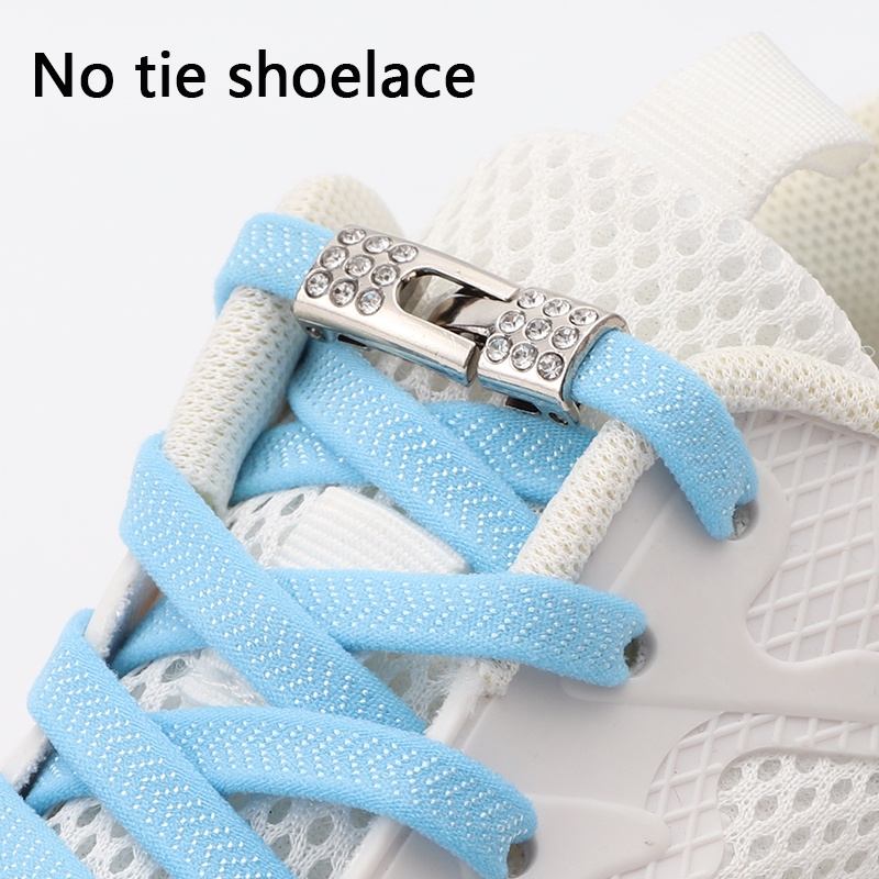 1 Pair Elastic Laces Sneakers Diamond Cross Locks Shoelaces Without ...
