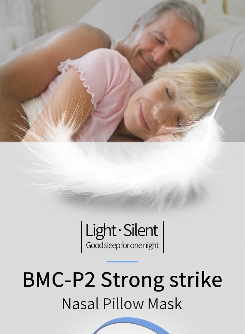 BMC P2 Nasal Pillow CPAP Mask Silicone SML Size All In Medical Sleep Mask For Snoring And Apnea ...