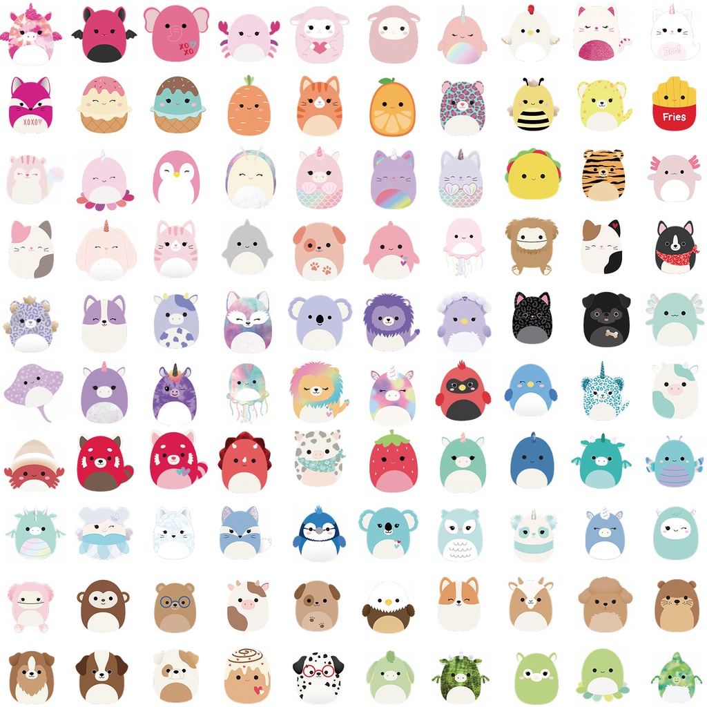 100pcs Squishmallow Stickers Waterproof Reusable Decor Laptop Graffiti ...