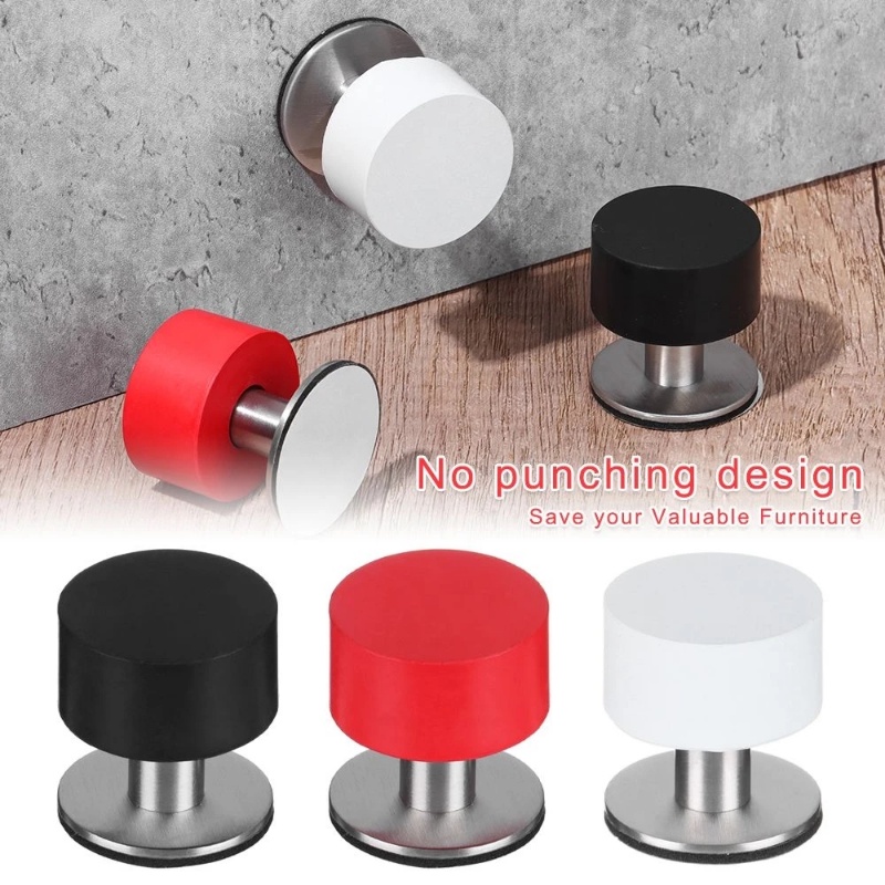 Non Punch Door Stopper Self Adhesive Heavy Duty Stainless Steel Stopper ...