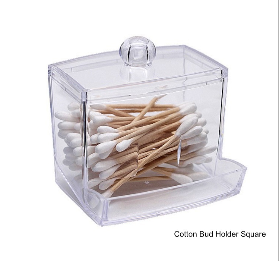 Easyhome.sg Cotton Bud Cotton Swab Cotton Pad Storage Box Round ...