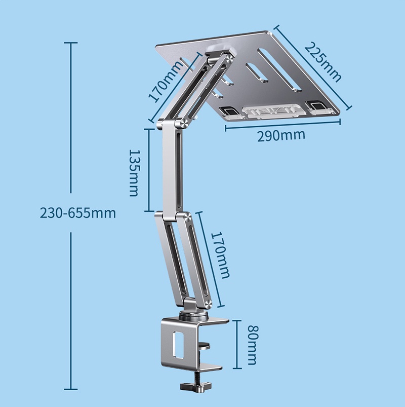 OATSBASF 360 Degree Rotating Flexible Arm Book Holder Aluminium Alloy ...