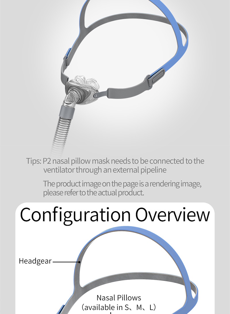 BMC P2 Nasal Pillow CPAP Mask Silicone SML Size All In Medical Sleep ...