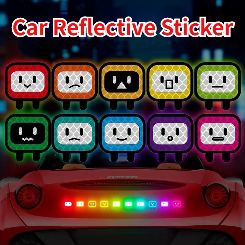 Creative Cartoon Electric Car Stickers Super Reflective Sticker ...