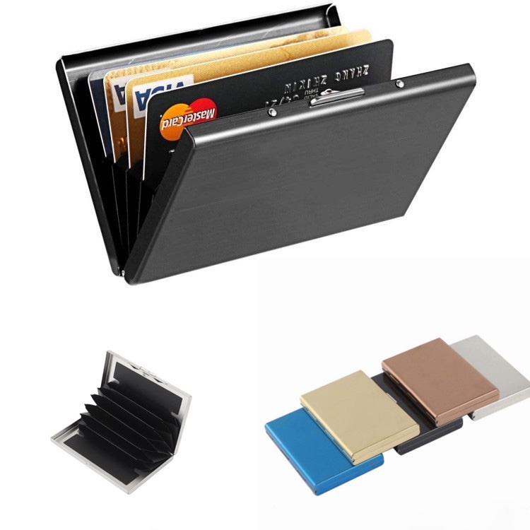 Auto Documents Organizer Credit Card Holder Cover Travel Metal Steel ...