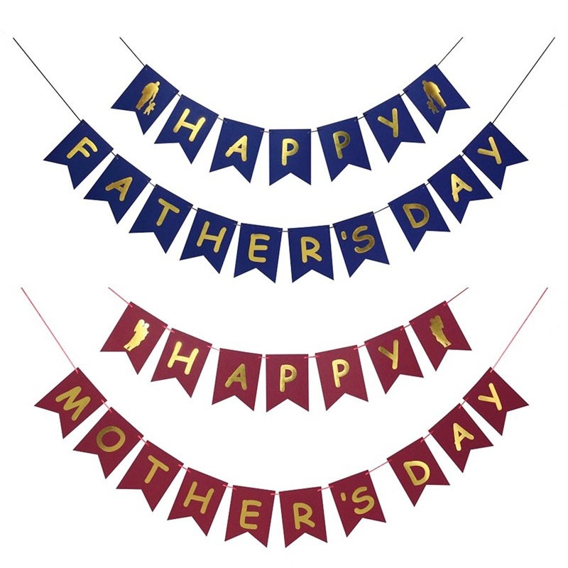 Happy Mother's Day Banner Father's Day Bunting Garland Props Pennant ...