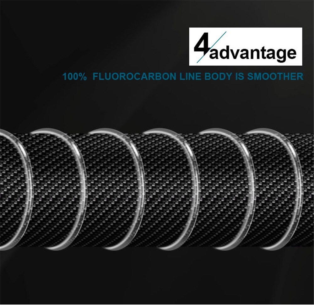 100M Fluorocarbon Coating 4.136LB-34.32LB Carbon Fiber Monofilament ...
