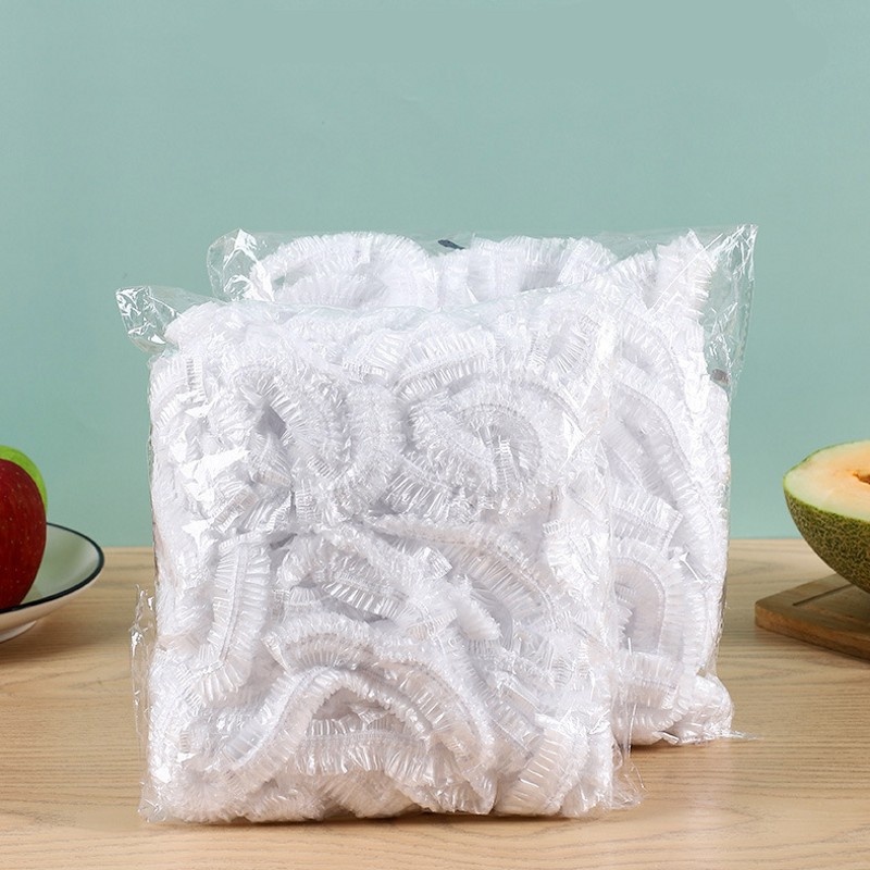 100Pcs Disposable Food Cover /Plastic Wrap Elastic Bowl Plate Dustproof ...