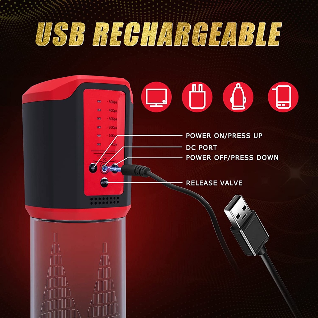 HESEKS Automatic Penis Erection Aids Pump Men Penis Extender Penile ...