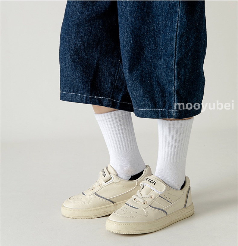 5 Pairs Student Basic School Socks /Children's Solid Color Sports Mid ...