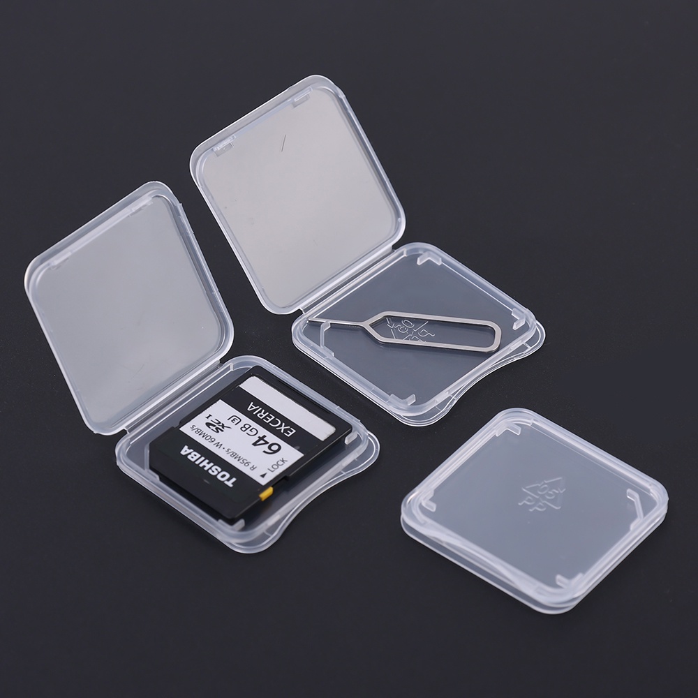 Standard SD SDHC Memory Card Holder Box Memory Card Clear Plastic Case ...