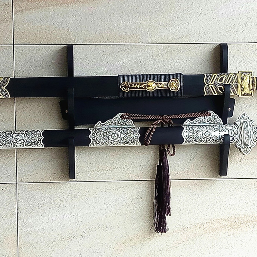 2/4/5/6 Tier Wall Mount Samurai Sword Katana Holder Stand Display ...