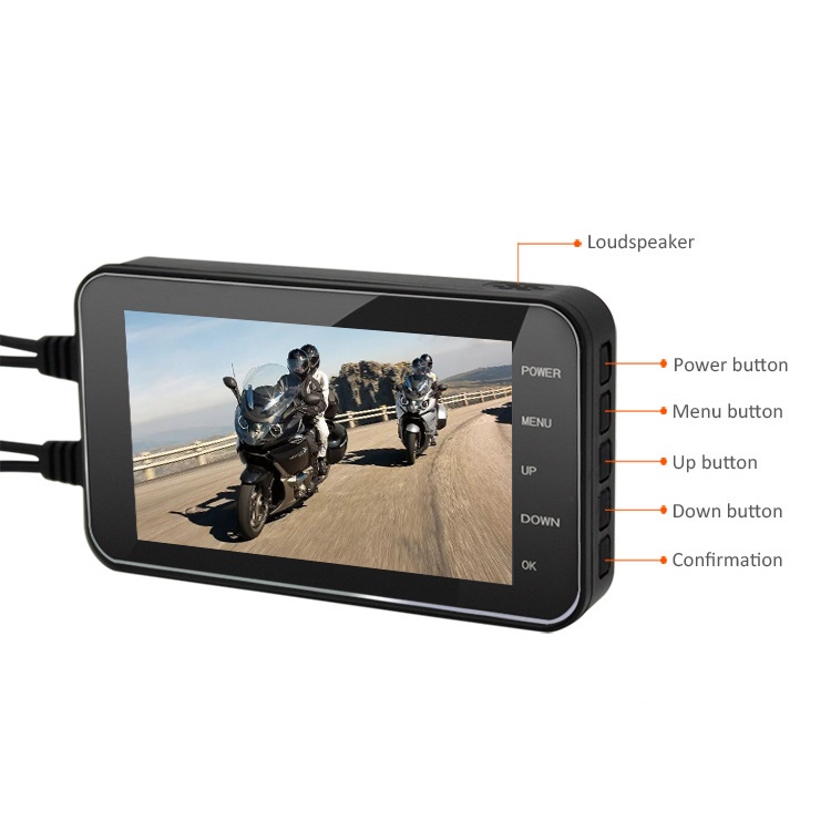 FHD 1080P Waterproof WiFi Camera 4" Motorcycle DVR Front Rear Dual ...