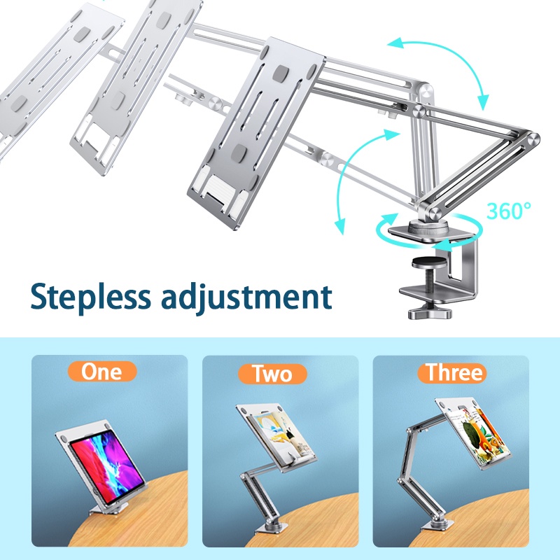 OATSBASF 360 Degree Rotating Flexible Arm Book Holder Aluminium Alloy ...