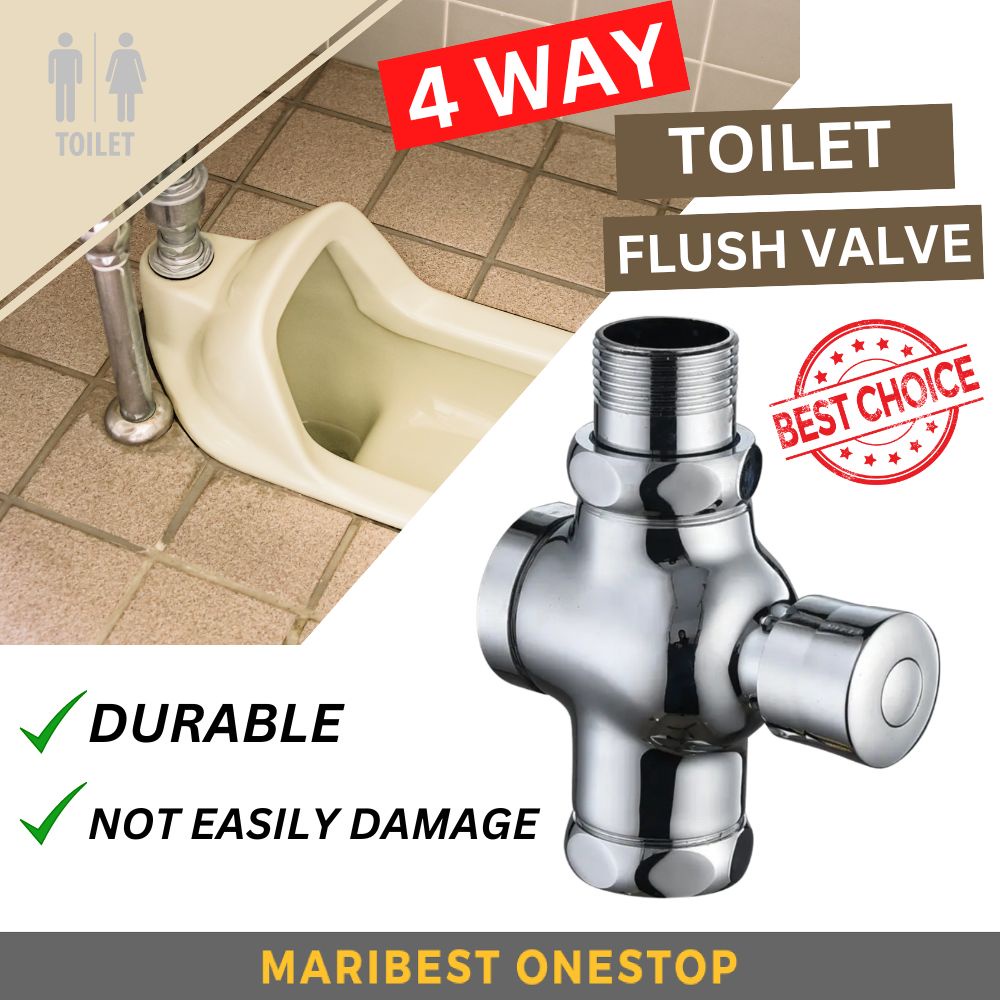 4 Way Wall Mount Push Button Time Delay Flush Valve Adaptor Flush ...