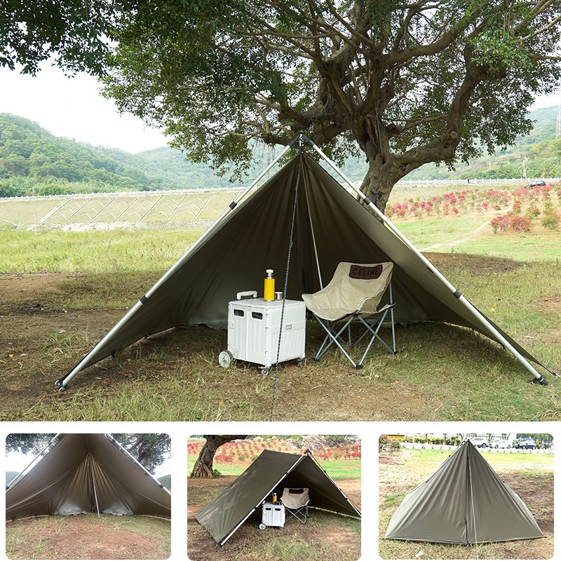19 Hanging Points Camping Flysheet 210T Polyester Waterproof 3x4m Tent ...