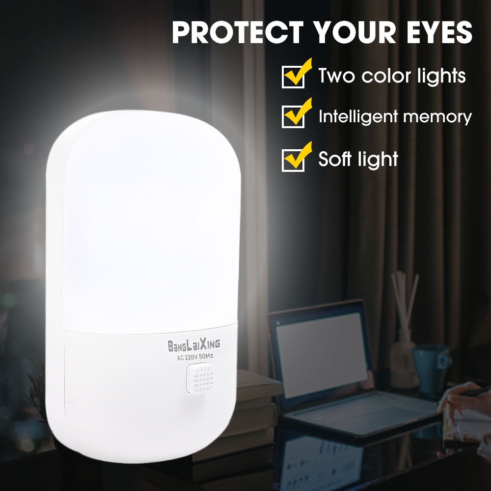 Two Colors Adjustable Soft Light Button Switch LED Night Lamps Eye ...
