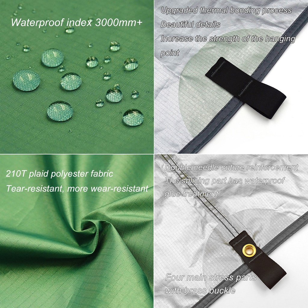 19 Hanging Points Camping Flysheet 210T Polyester Waterproof 3x4m Tent ...