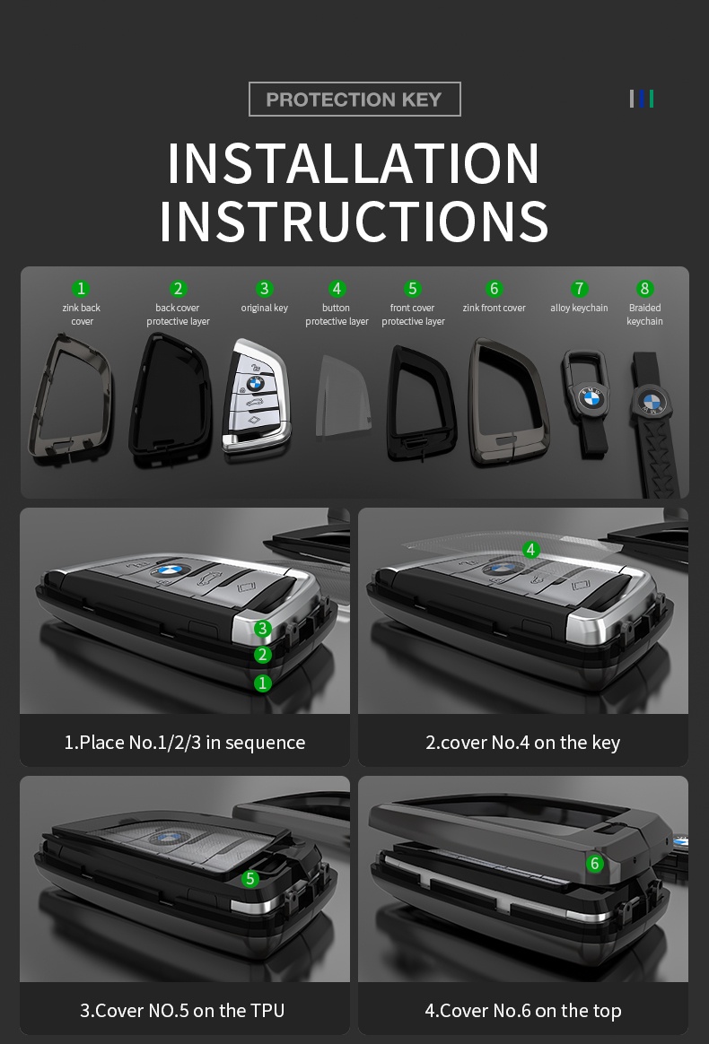 [Ready Stock]BMW Car key case for BMW X1 X3 X5 X6 X7 1 3 5 7 Series G30 ...