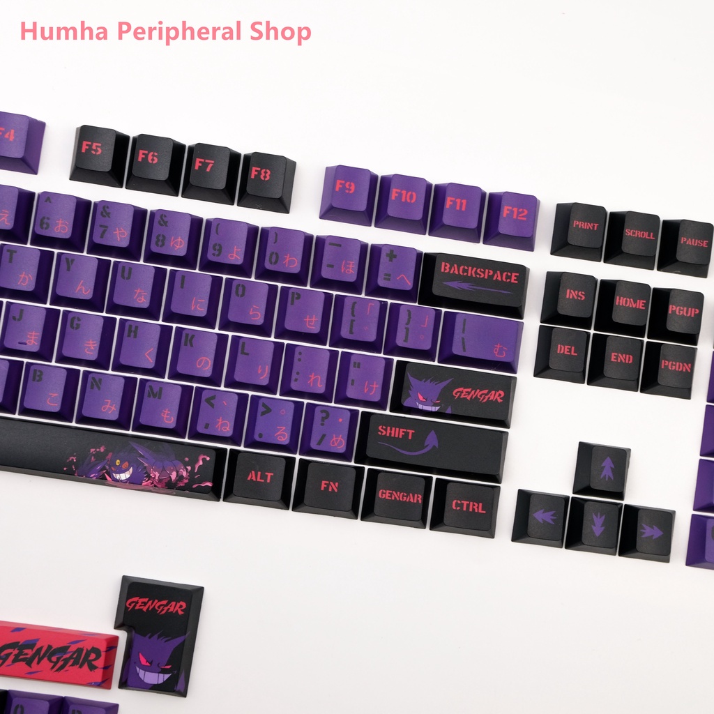 Humha Gengar keycap 140 keys PBT material Dye-Sublimation Cherry profile Mechanical Keyboard ...