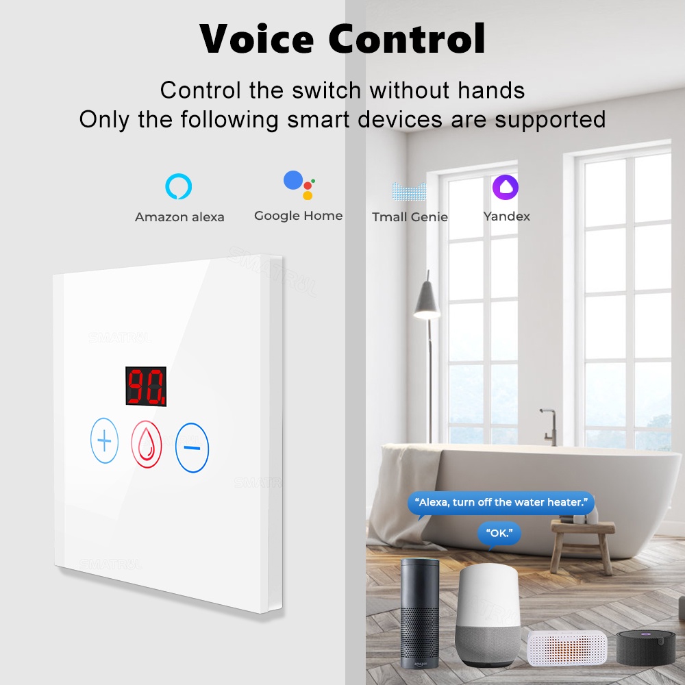 SMATRUL Tuya Smart Switch Wifi RF433 20A Water Heater Timer Switch ...