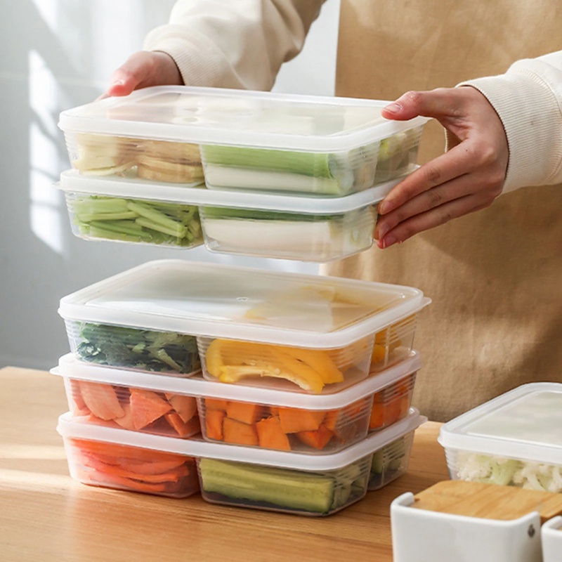Portable Compartment Refrigerator Freezer Organizer With Lid Kitchen ...