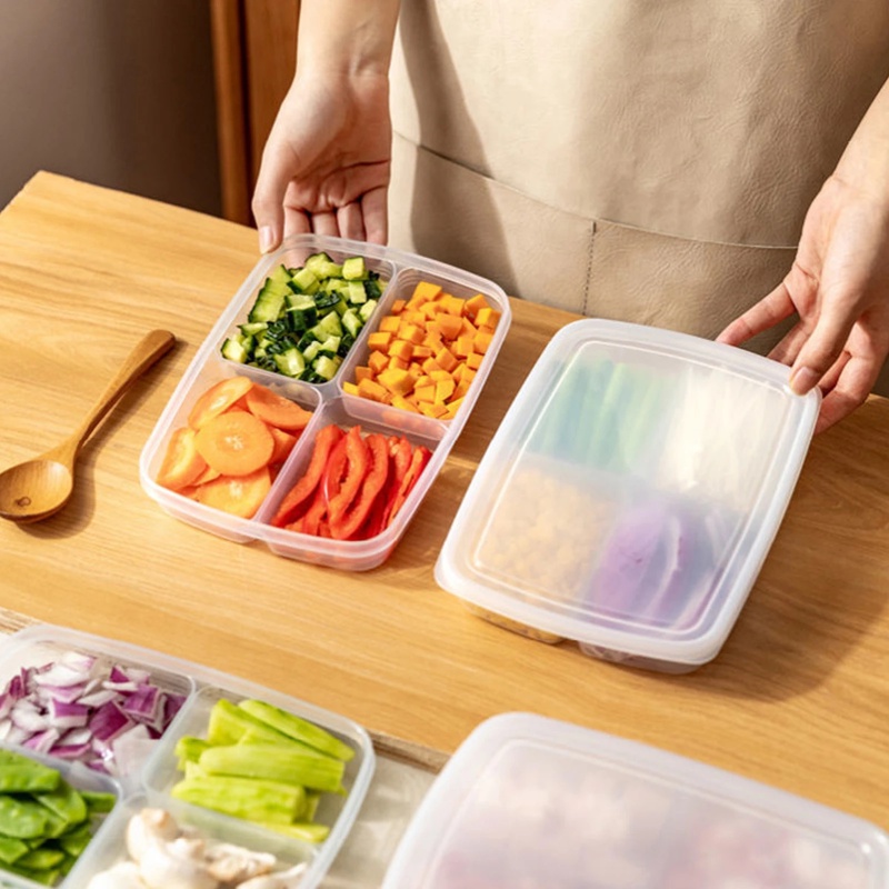 Portable Compartment Refrigerator Freezer Organizer With Lid Kitchen ...