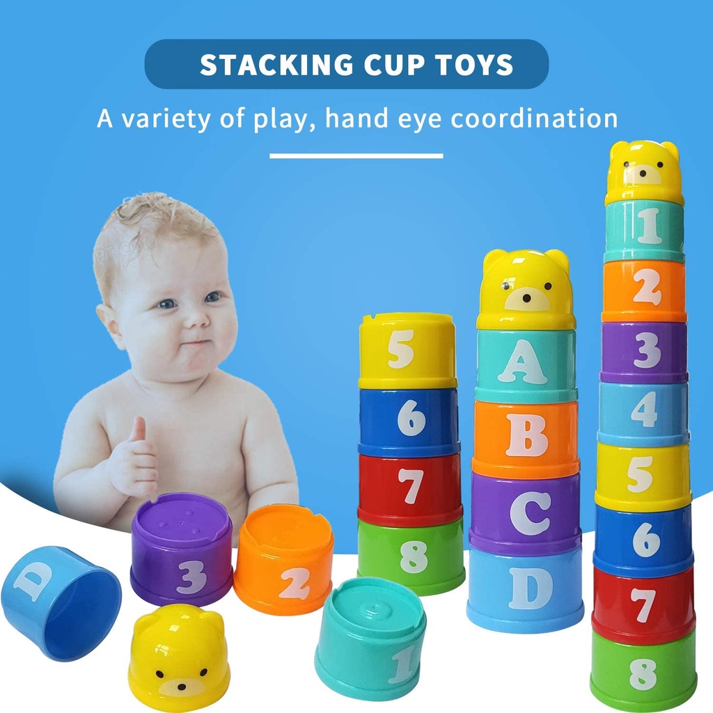 Stacking Cups Toys, Baby Toys 6 to 12 Months, Fun Sensory & Sorting ...