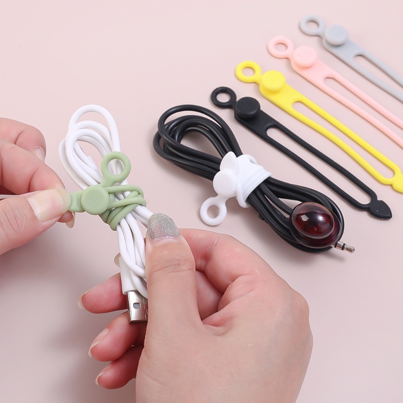 【FREE GIFT】10Pcs Candy Color Silicone Phone Data Cable Cord Organizer ...