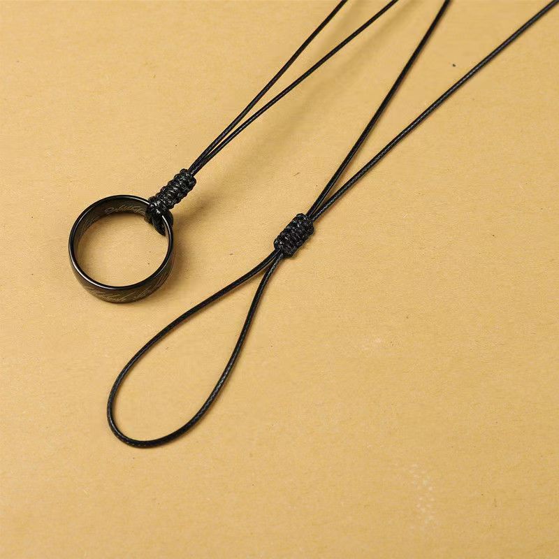 Waterproof leather rope necklace pendant rope safety clasp jade pendant ...