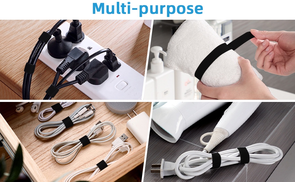 Cable Ties Straps Velcro Cable Ties Wire Organizer Reusable Adjustable ...