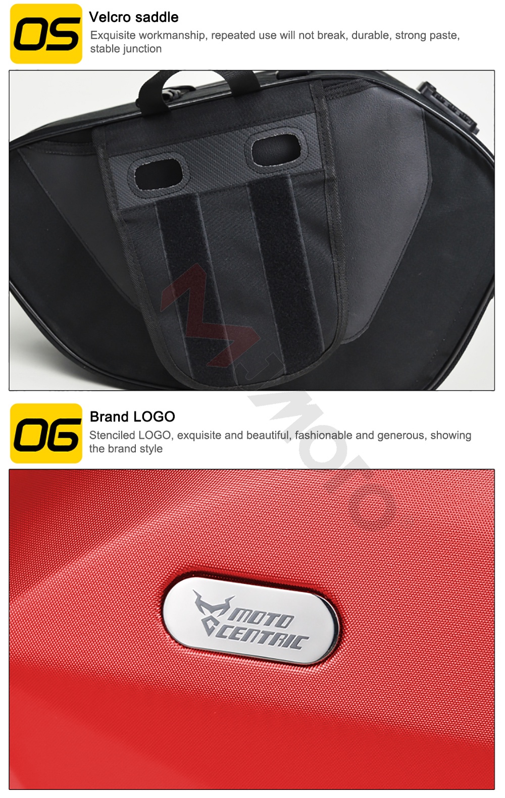 Motocentric Motorcycle Saddle Bag Waterproof Motorbike Side Bag Large ...