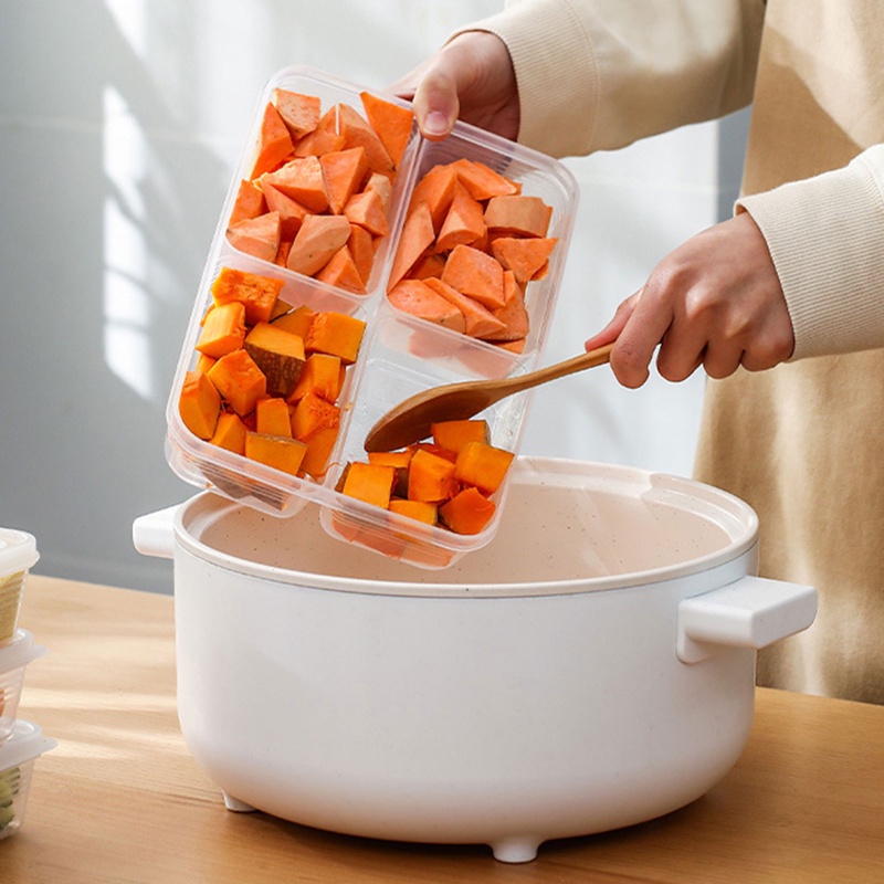 Portable Compartment Refrigerator Freezer Organizer With Lid Kitchen ...