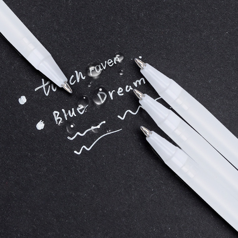 White Ink Gel Pen 1/3/6pcs/Set 0.6mm Large Capacity Fine Tip Highlight ...