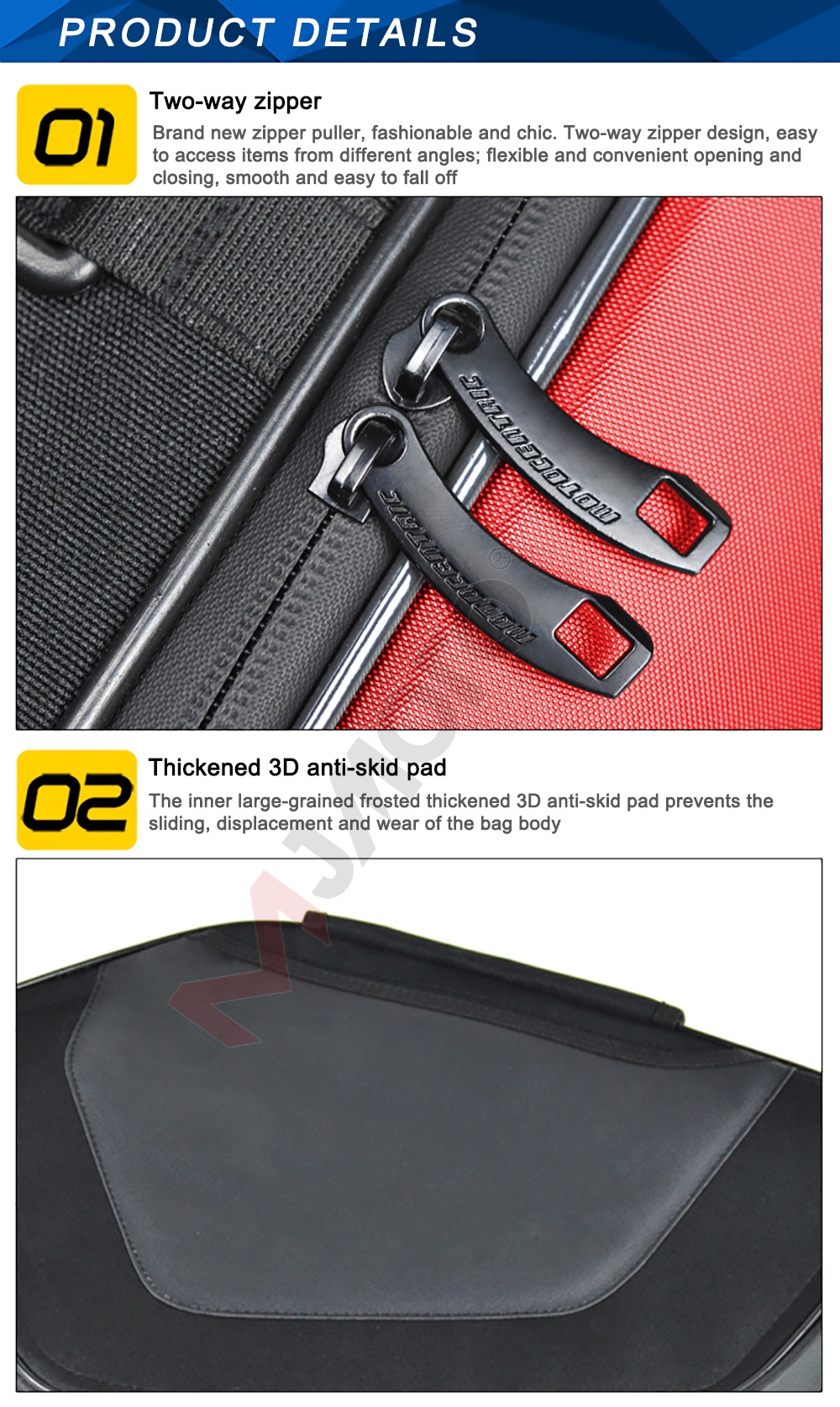 Motocentric Motorcycle Saddle Bag Waterproof Motorbike Side Bag Large ...