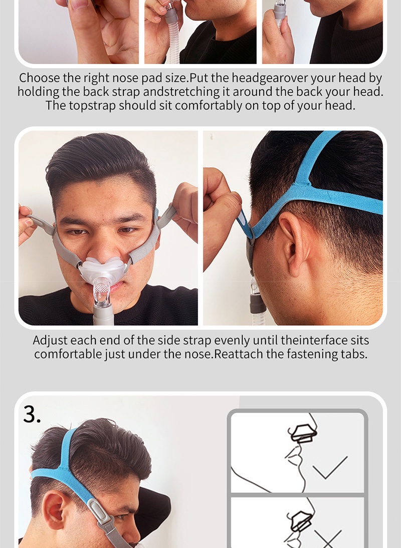 BMC P2 Nasal Pillow CPAP Mask Silicone SML Size All In Medical Sleep ...