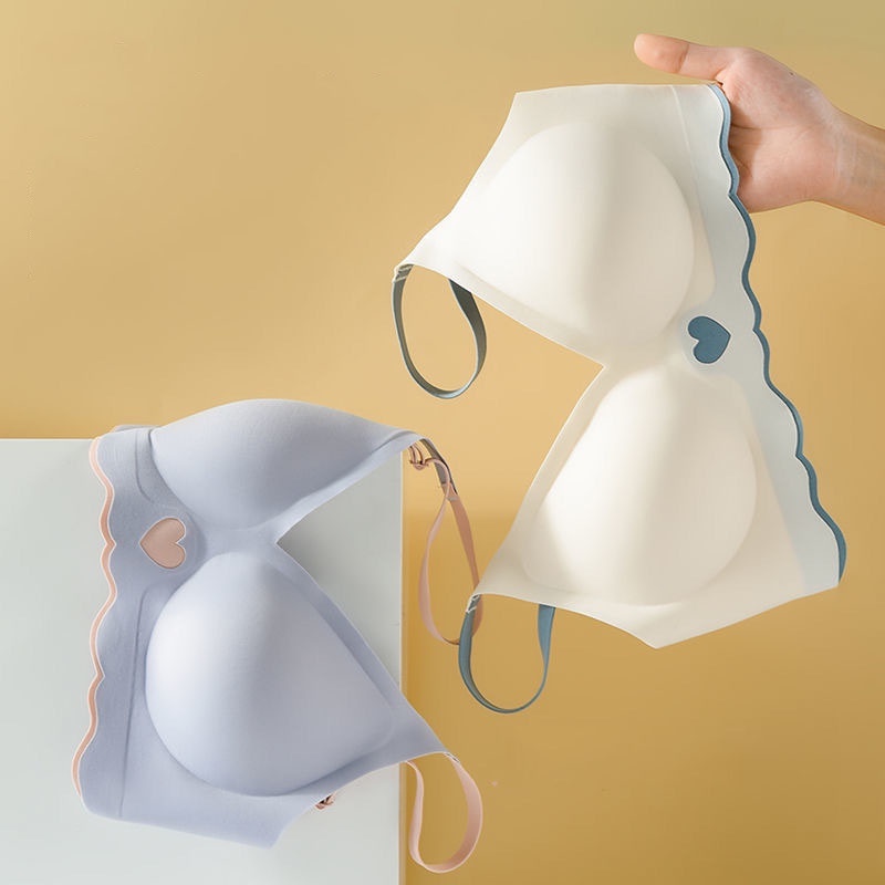 Women Seamless Bras Japanese SUJI bra set Peach Heart Wireless Undies ...