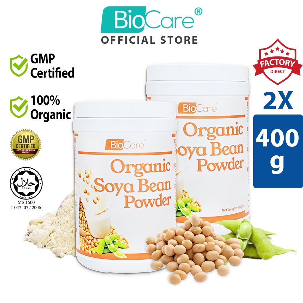 Biocare Organic Soya Bean Powder - No Sugar (2 x 400g) | Shopee Singapore