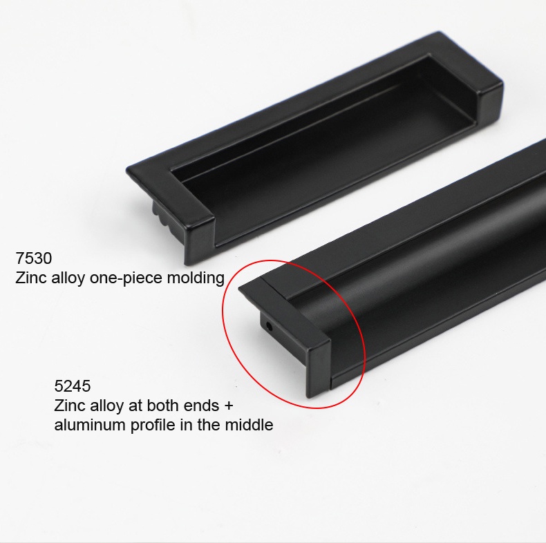 HSLSLS Recessed Handle Black Gold Silver Grooved Extended Handle 96 ...