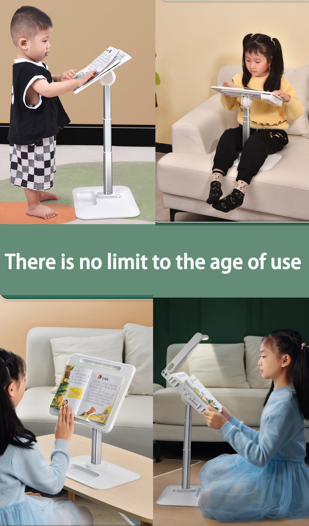 OATSBASF Reading Table With LED Light Kids Lap Desk Laptop Table Laptop ...