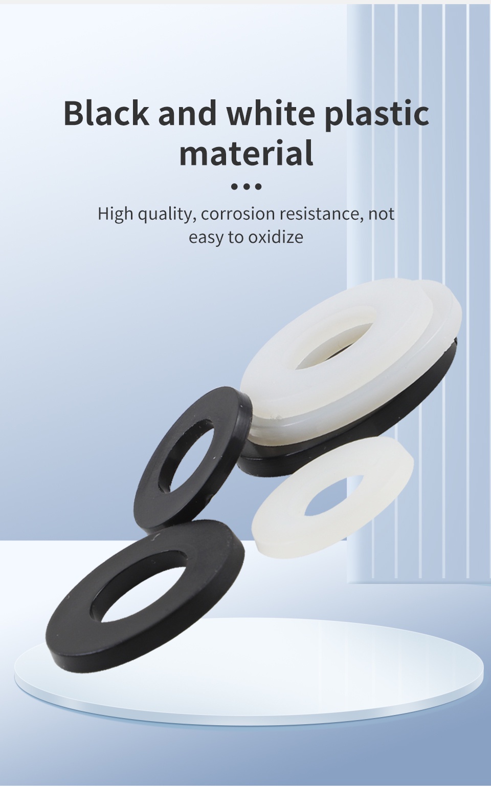 NINDEJIN 4-100pcs Flat Washer Black White Nylon Washers M2 M2.5 M3 M4 ...