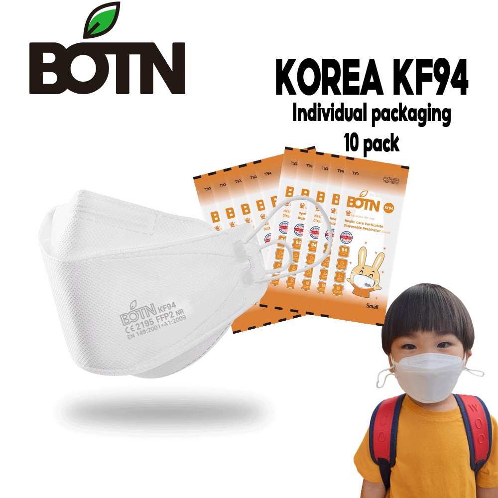 BOTN KF94 mask Disposable mask Small size Earloops Adjustable White ...