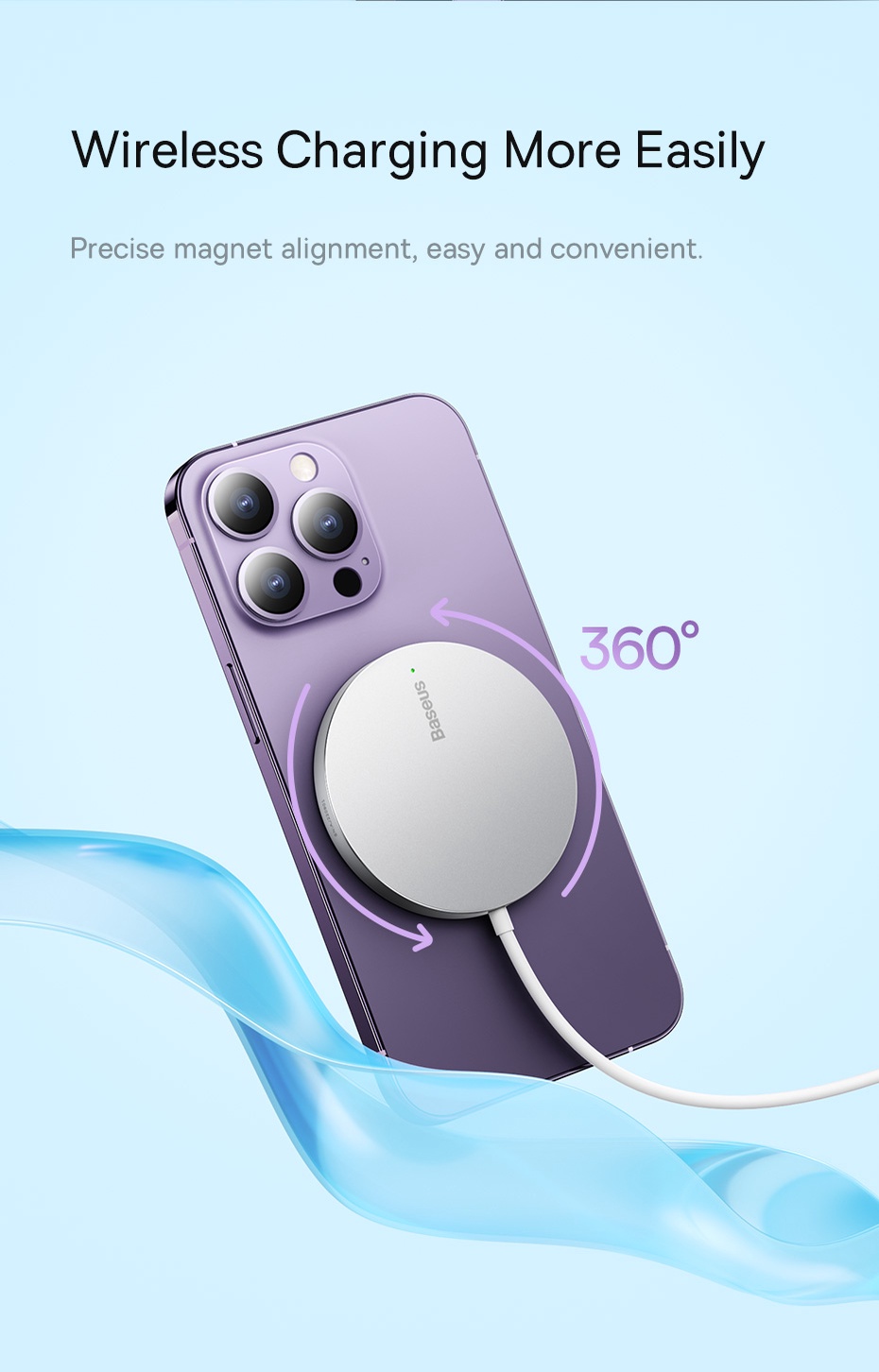 Baseus 15/7.5W Magnetic Wireless Charger for iPhone 14 13 12 Samsung ...