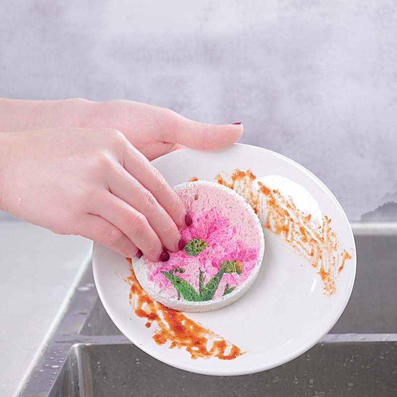 [Wholesale Price]Round Wood Pulp Cotton Wash Dishes Wipe Cartoon ...